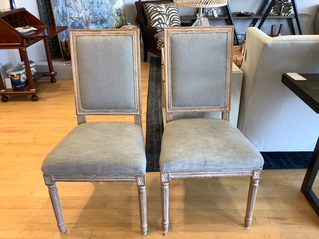 Pair of Vintage French Square Back Side Chairs | Turn the Tables ...