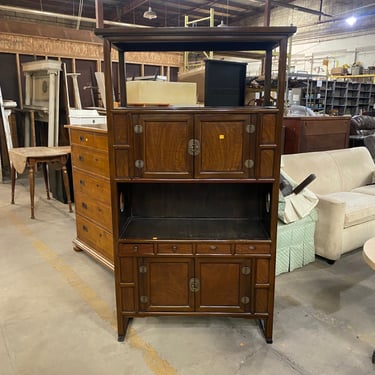 Tall Display Cabinet with Asian Inspired Hardware | Community Forklift ...