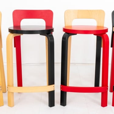 Alvar Aalto Artek Mid-Century Modern High Stools, Set of 4 | Showplace ...