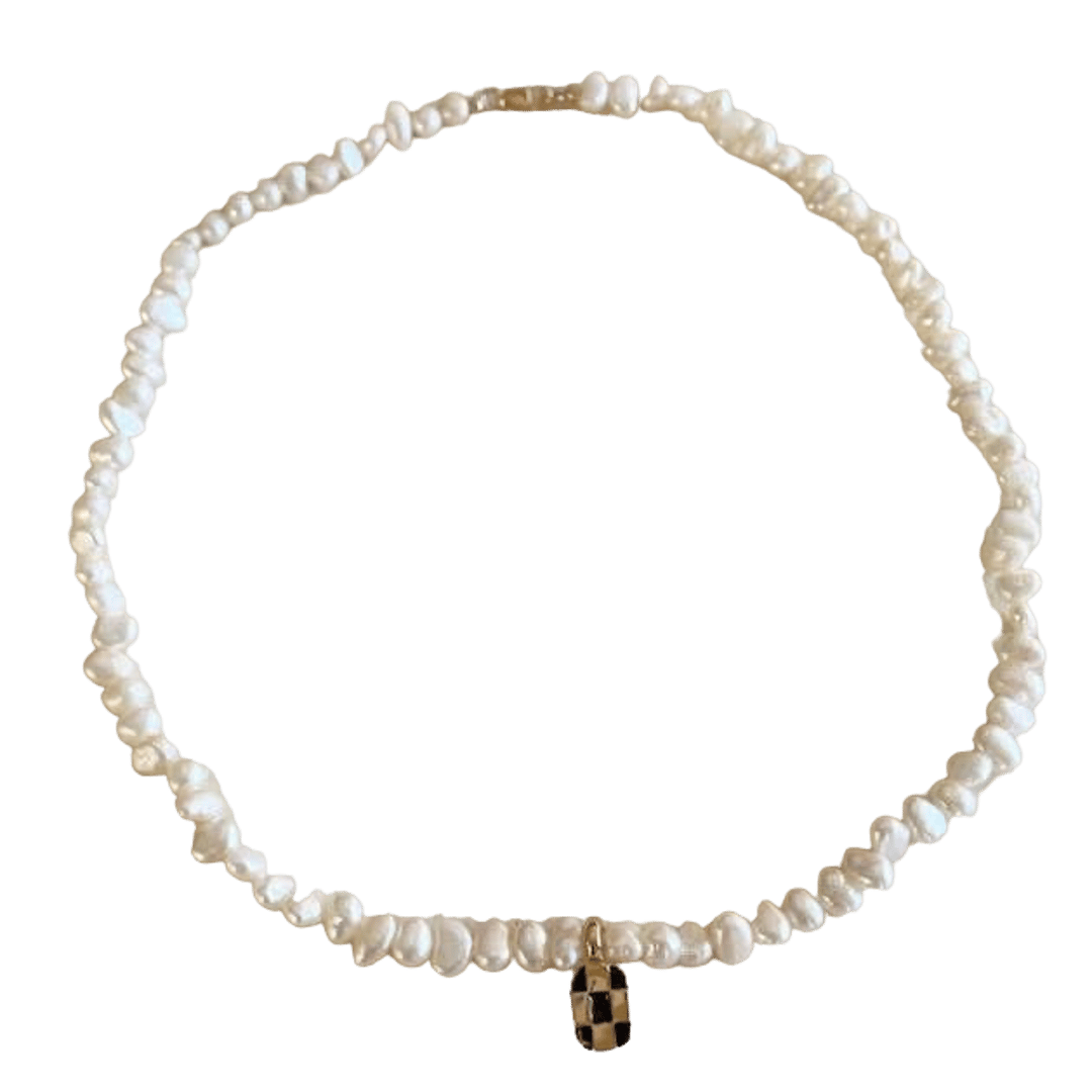 Baroque Pearl Checkerboard Necklace | Valley Studios | Portland, OR