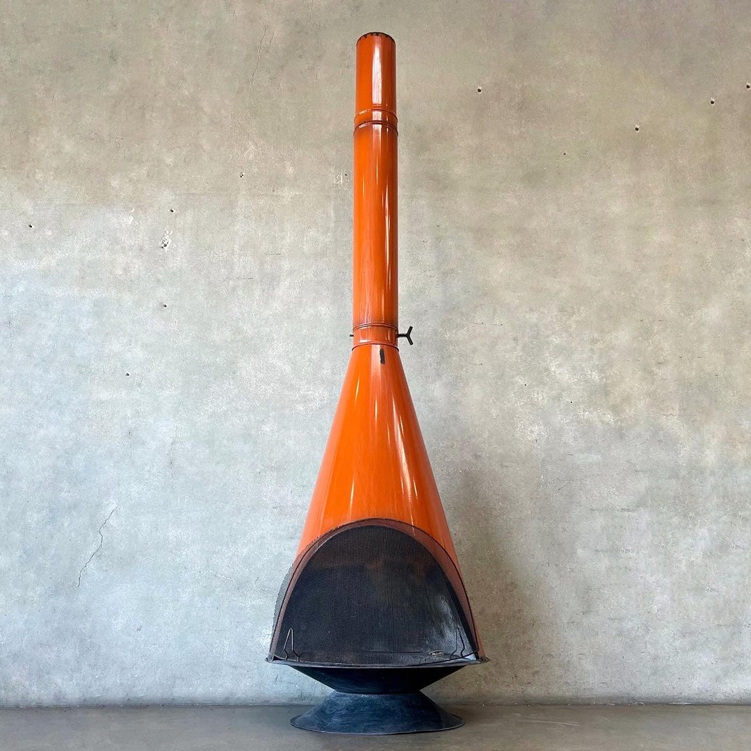 Vintage Mid Century Modern Orange Porcelain Fireplace | Urban Americana ...