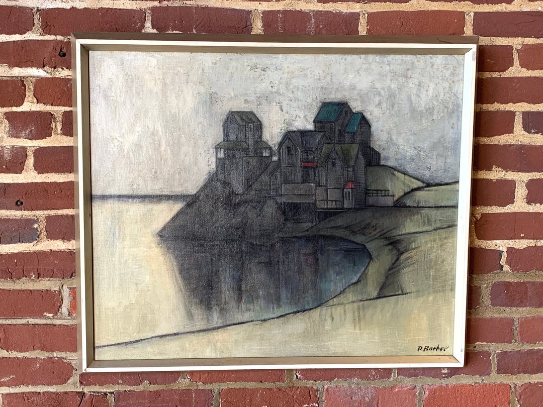 Robert Barbee "Nantasket" Framed Mid Century Oil on Canvas 1964 ...