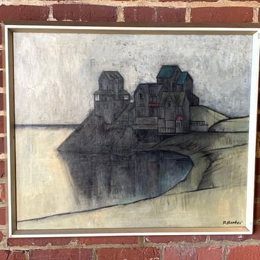 Robert Barbee "Nantasket" Framed Mid Century Oil on Canvas 1964 ...
