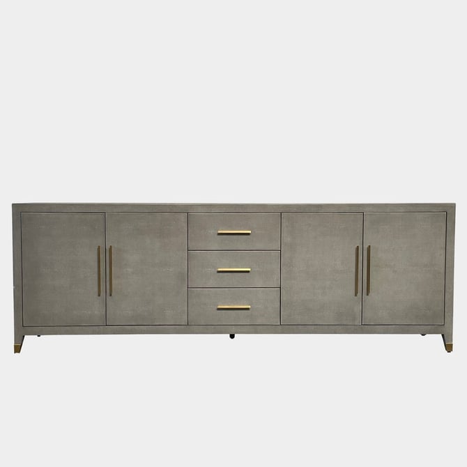 Restoration Hardware Graydon Shagreen Four Door Sideboard with Drawers ...