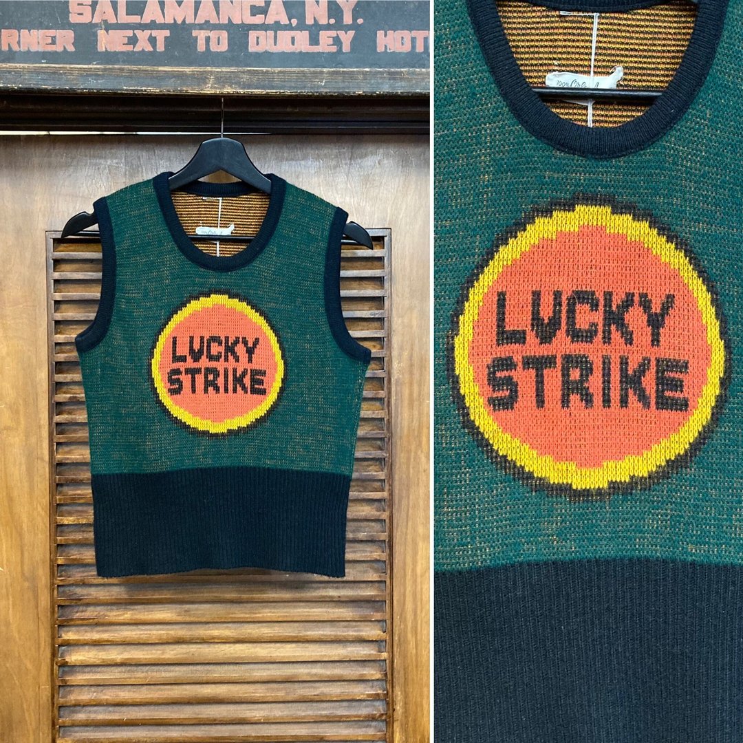 Vintage 1970’s “Lucky Strike” Mod Glam Acrylic Knit Sweater Vest, 70 ...