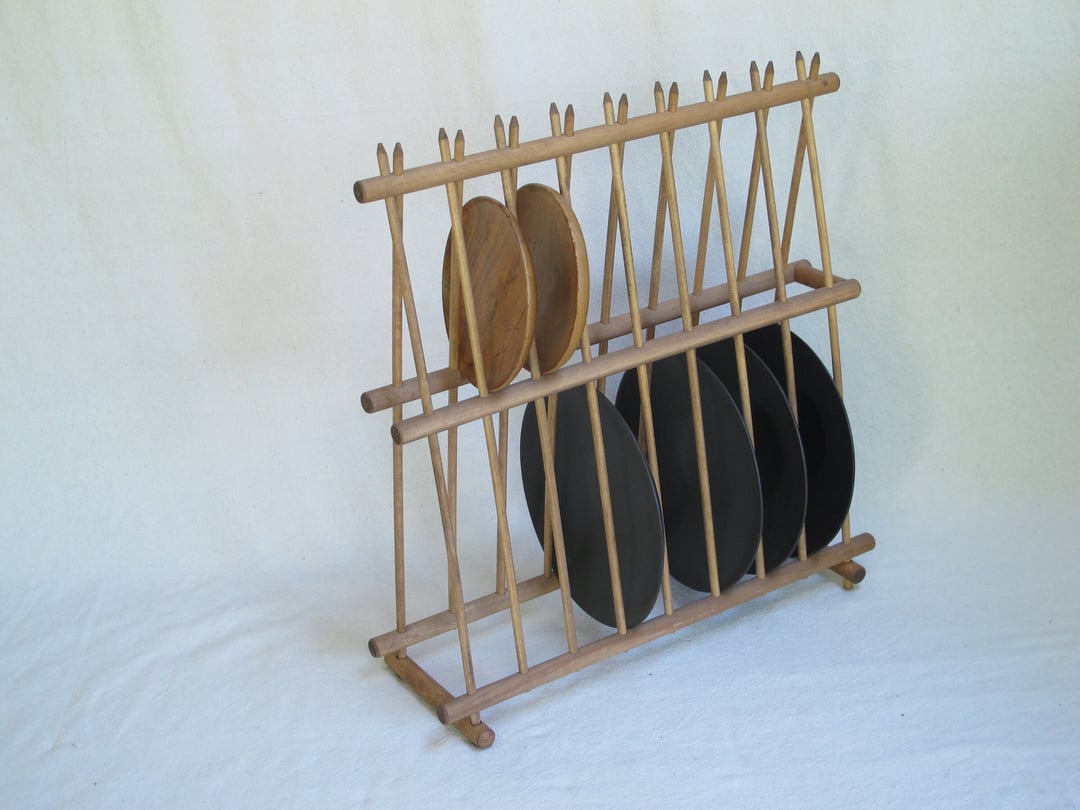 French Country Plate Rack Antique Primitive Wooden Kitchen Storage Rack ...