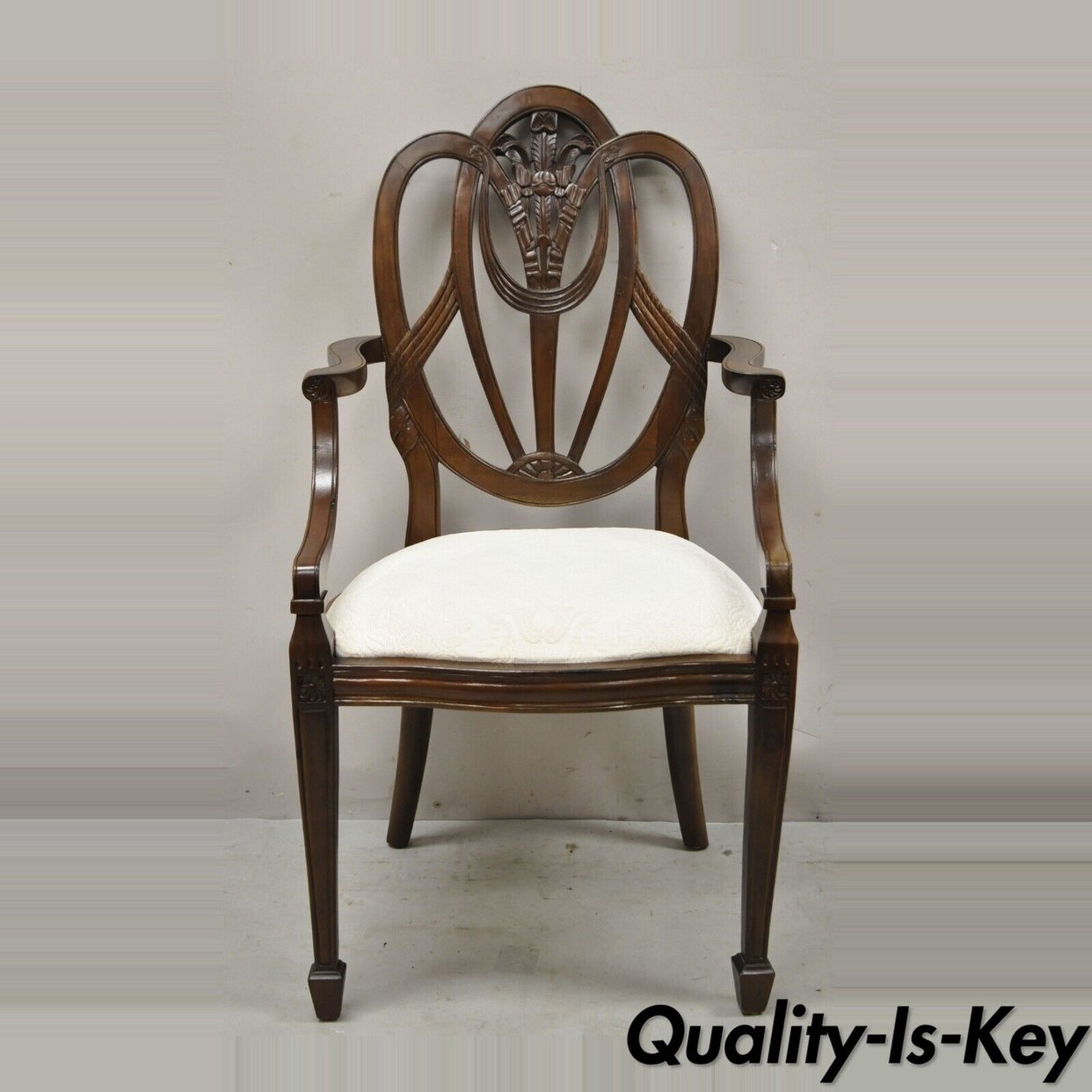 Mahogany Hepplewhite Style Prince of Wales Plume Carved | Quality is ...