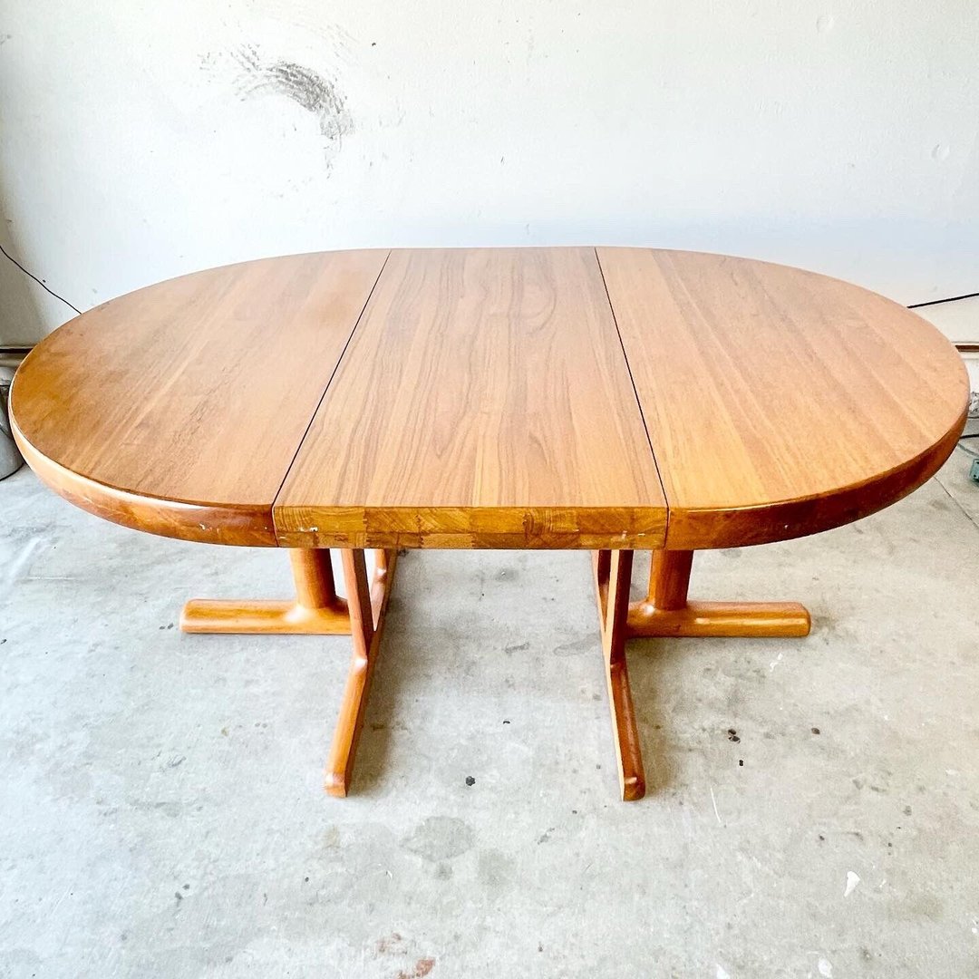 Mid Century Danish Modern Dyrlund Teak Dining Table W Leaf | Season of ...
