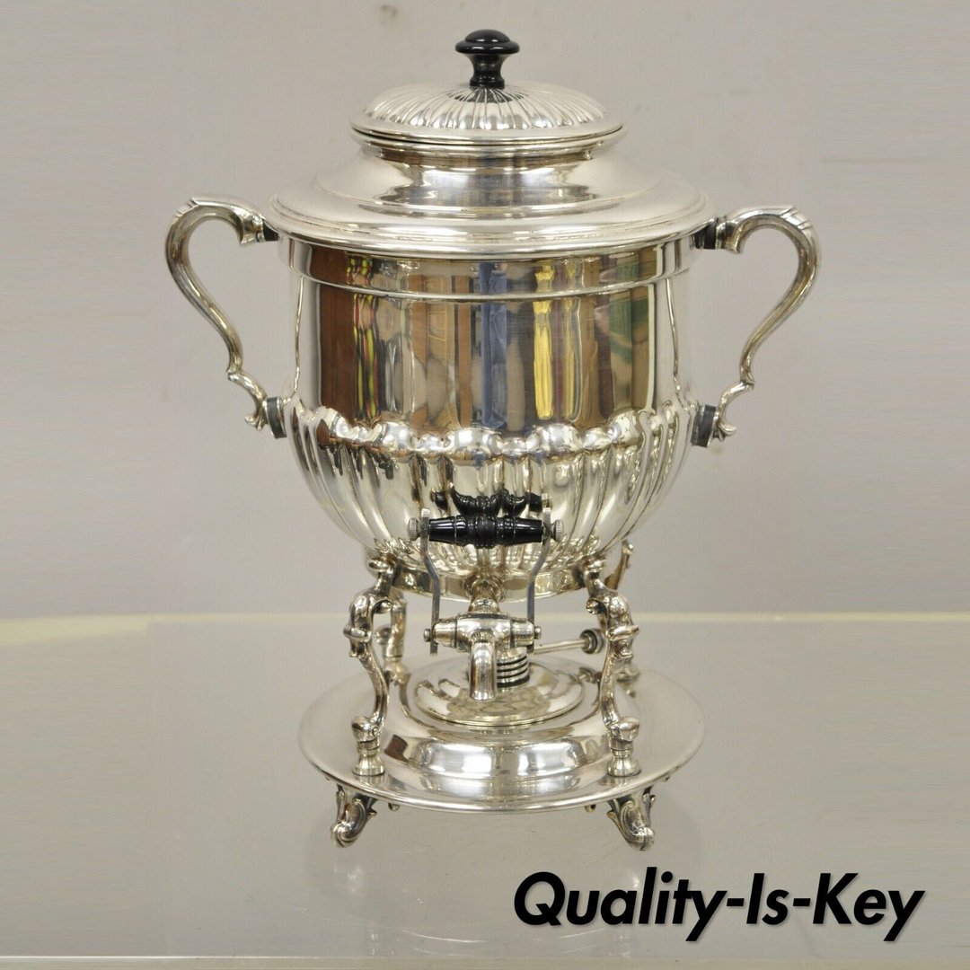 English Regency Style Silver Plated Urn Coffee Dispenser Samovar Pot ...