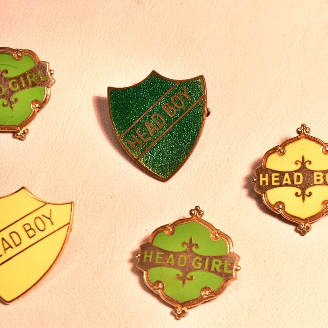 Vintage Collection of Head Boy and Head Girl Enamel Badges, | Good's ...