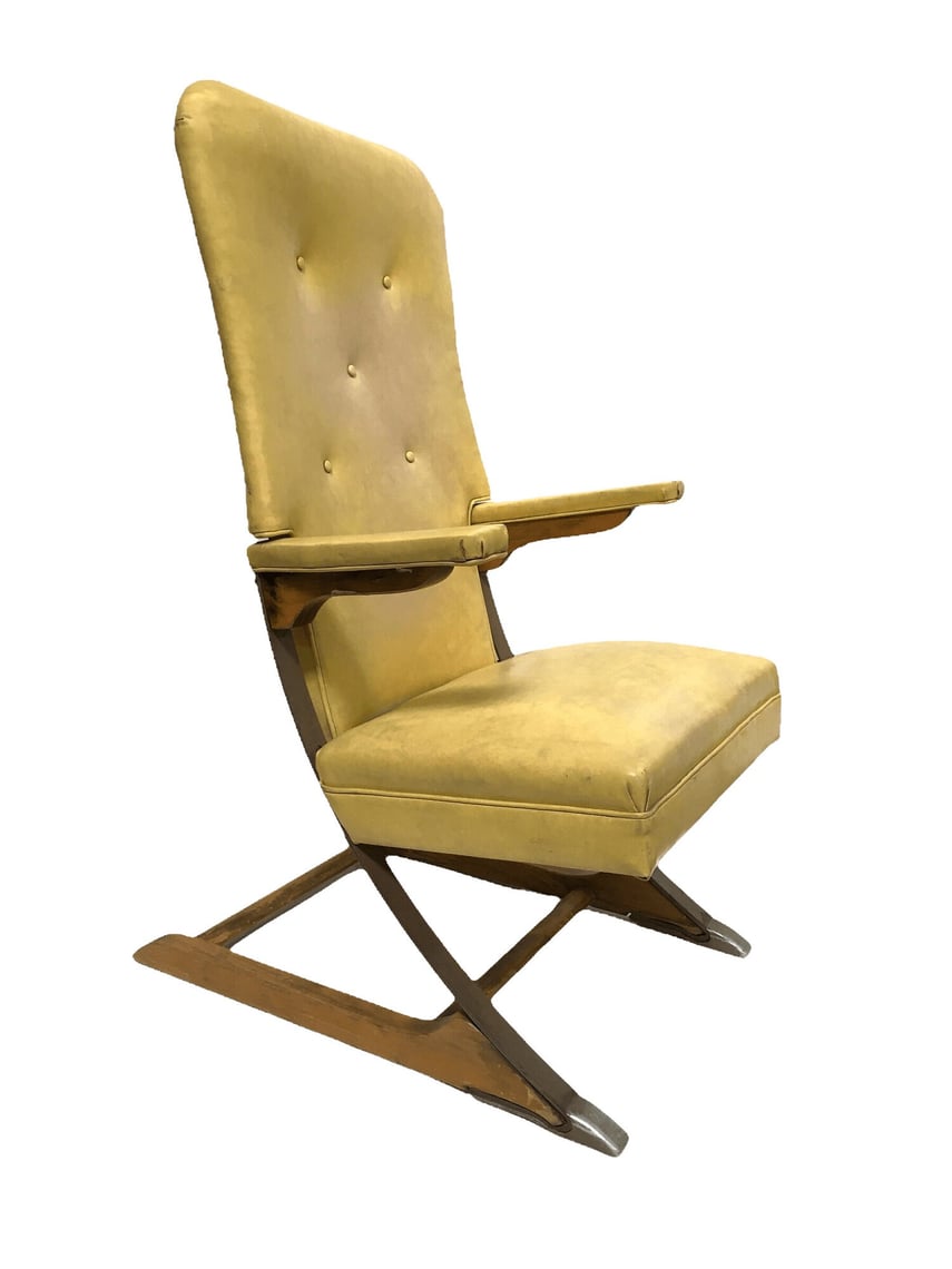 Vintage Rock-a-Chair Cantilever Rocker Chair in Harvest Gold Vinyl ...