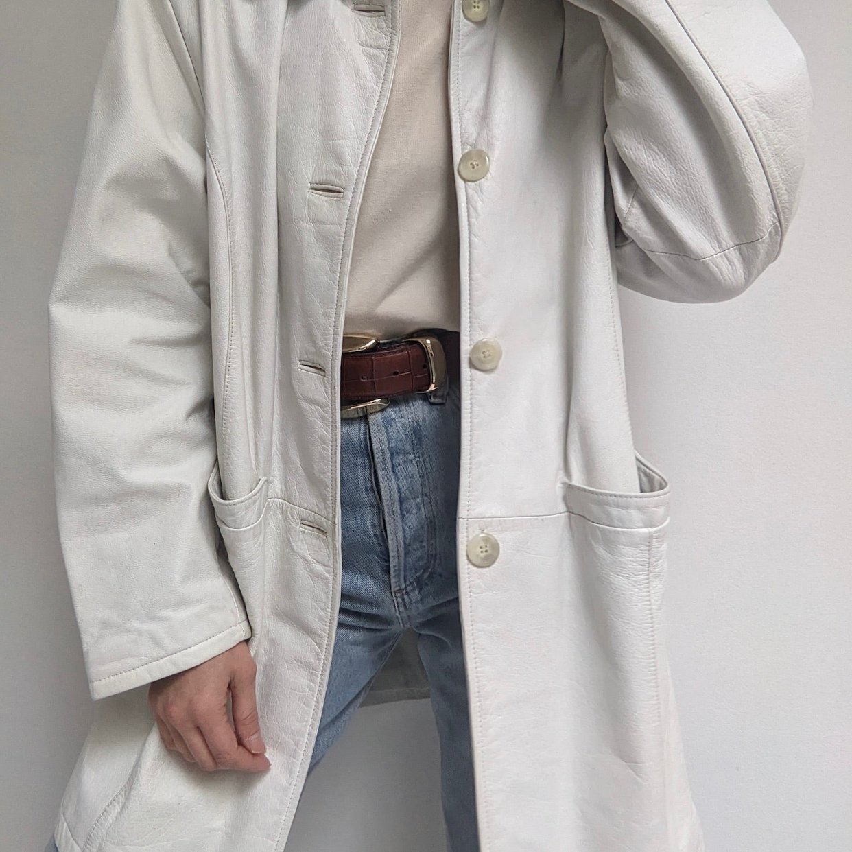 Vintage White Leather Jacket | Na Nin - Richmond, VA | ATTIC