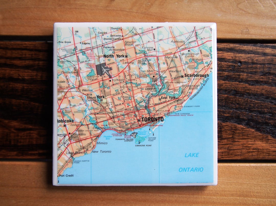 1979 Toronto Canada Map Coaster. Canada Gift. Toronto Map. Vintage ...