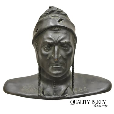 Antique Cast Bronze 9" Dante Dantes Alighieri Bust Sculpture Statue ...