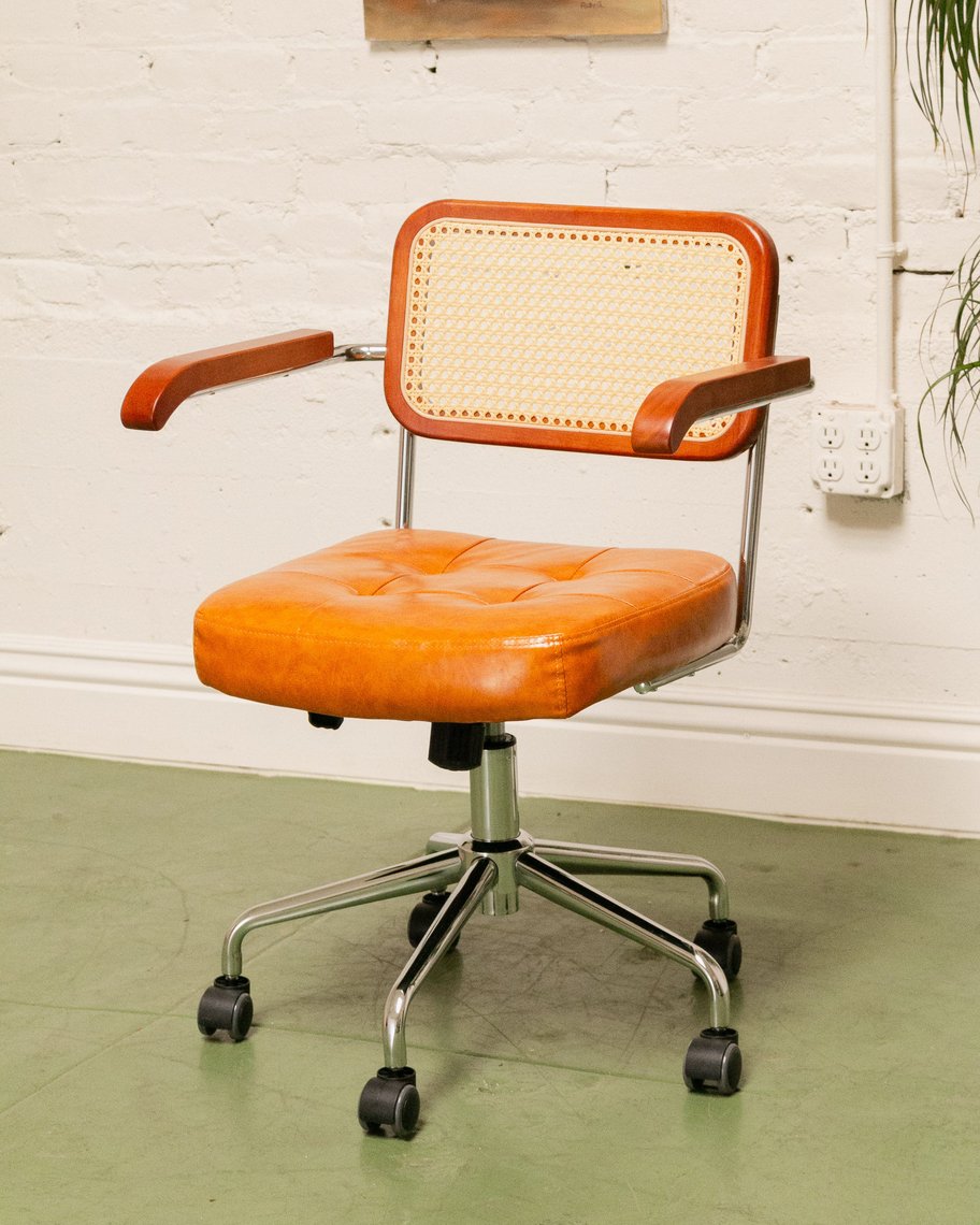 Caramel Rattan Office Chair | Sunbeam Vintage | Highland Park - Los ...