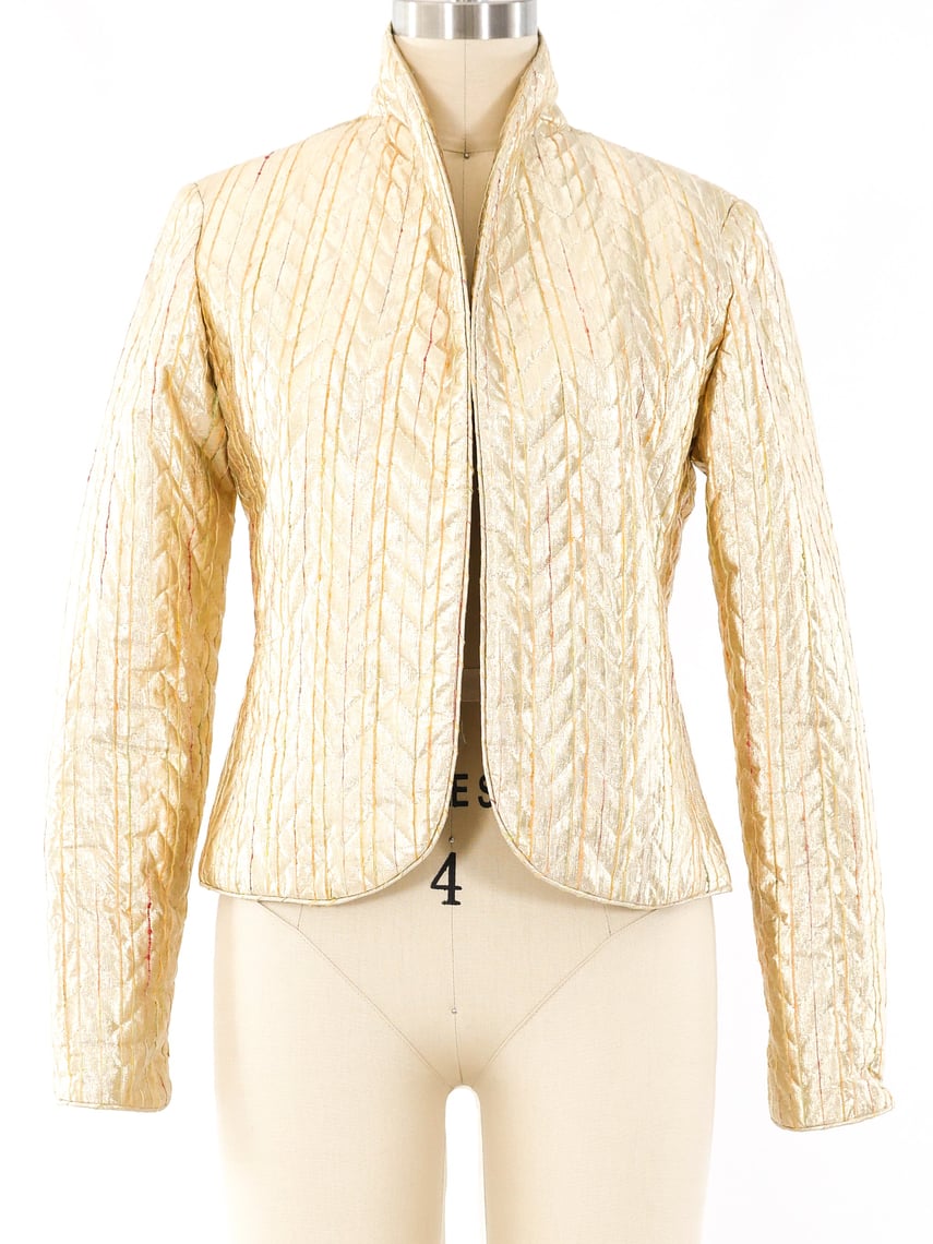 Metallic Gold Quilted Jacket | Embers Cinders | Pasadena, CA