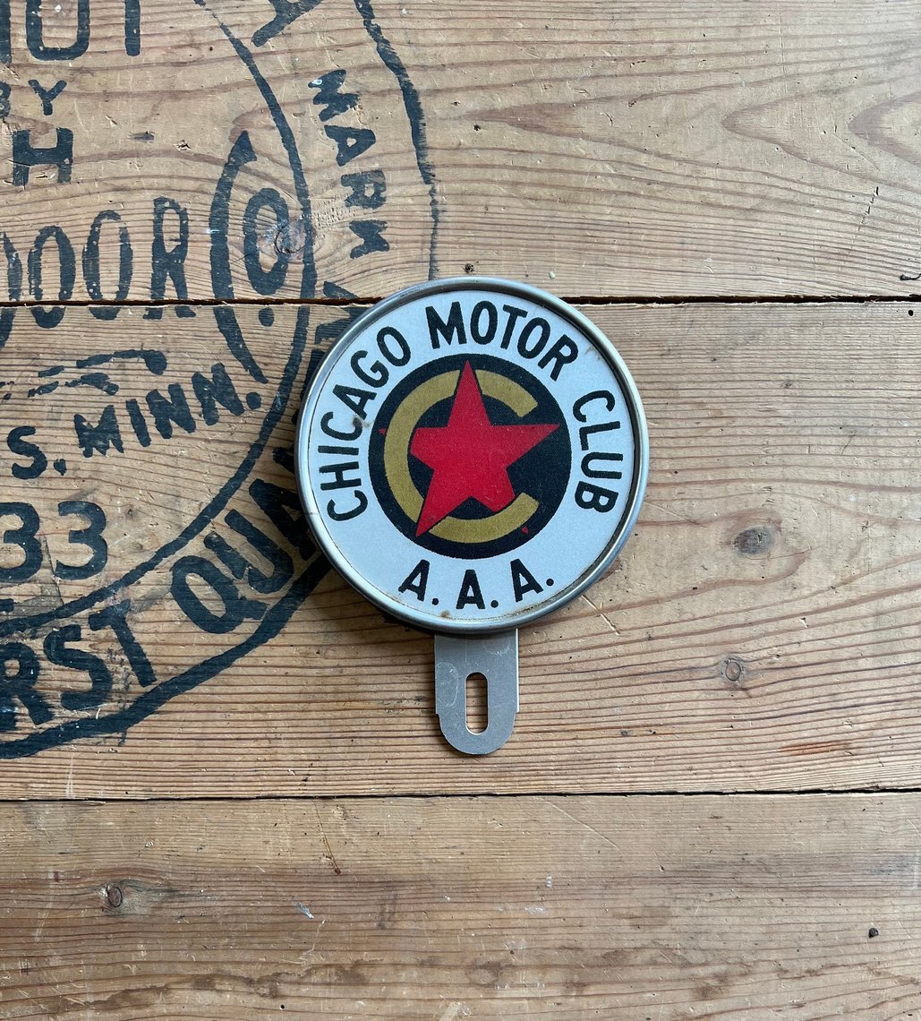 Vintage Chicago Motor Club Reflexite Corp. License Plate Topper | North ...