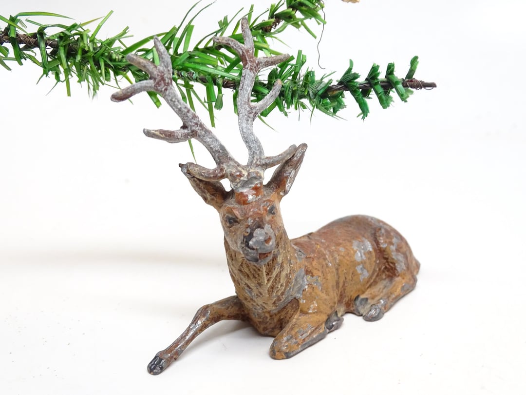 Antique 1930's German Reindeer Hand Painted, Deer for Christmas Putz ...