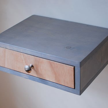 Floating Bedside Table with Drawer - Gray | The Owl Design | The Bronx ...