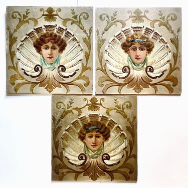 Set of 3 Victorian Neoclassical Venus Architectural Panel Paintings 18. ...