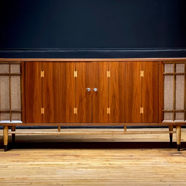 Rare Lane Acclaim Walnut Hi-Fi Stereo Console Cabinet Credenza ...