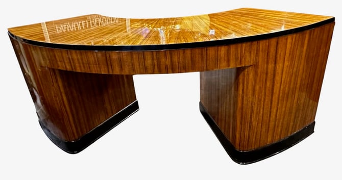 The Executive Art Deco Professional Desk in Zebra Wood | Art Deco ...