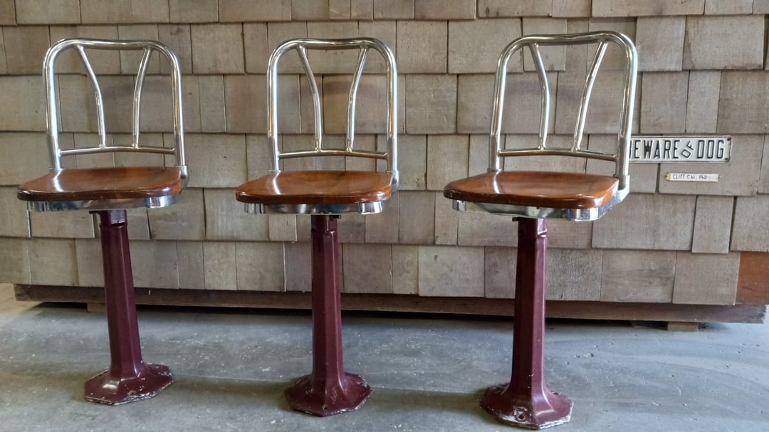 1940's Woolworth Lunch Counter Swivel Stools 13.5" W x 35" H x 13 ...