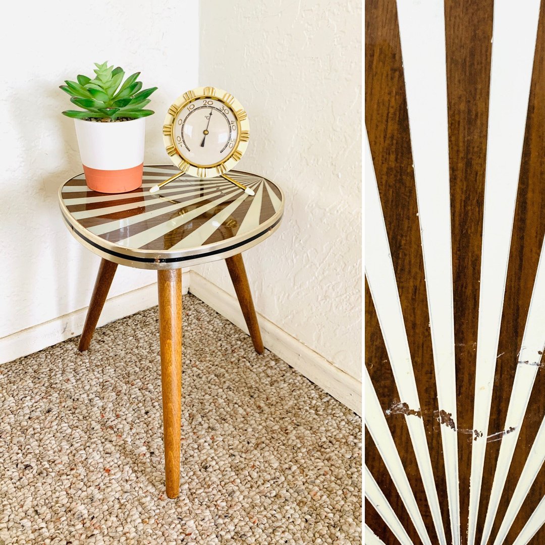 Formica Side Table, Mid Century Accent Table, Vintage Plant Table ...