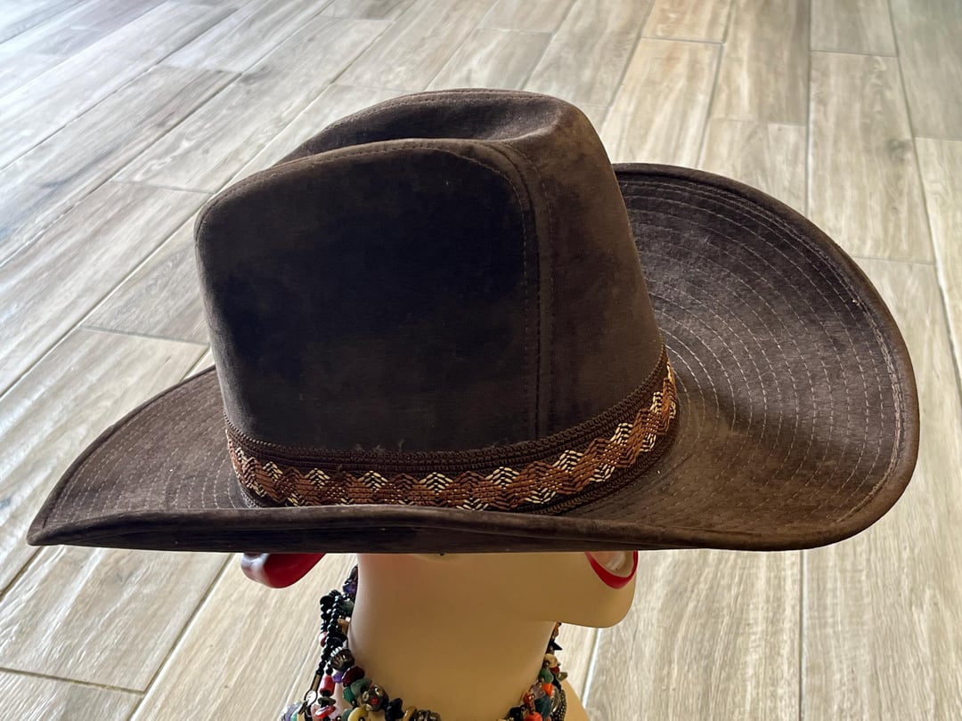 vintage cowboy hat The Duke Collection brown suede western medium ...