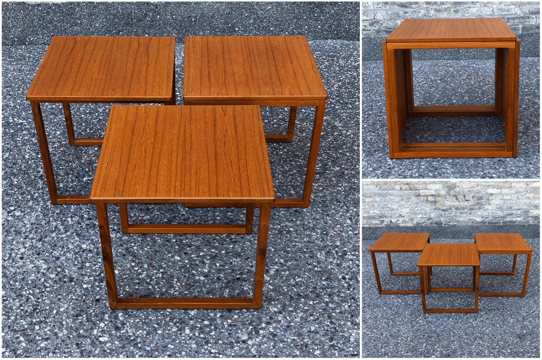 Kai Kristiansen Teak Cube Nesting Tables | MidModMen+friends | St. Paul, MN