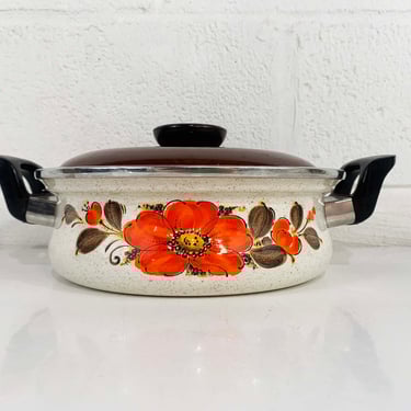 Vintage Flower Power Enamel Cookware Sanko Show-Pans Pan | Check Engine ...