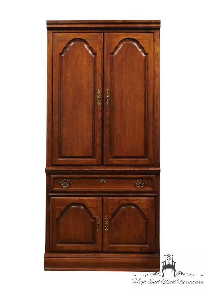 AMERICAN DREW Solid Oak Traditional Style 36" Media Armoire / Wall Unit ...