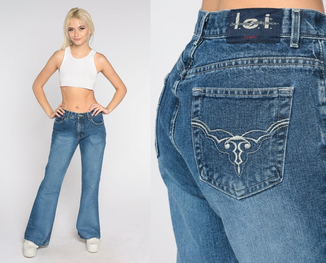 Y2K Jeans Lei Flared Jeans Jeans Denim Bell Bottom | Shop Exile ...