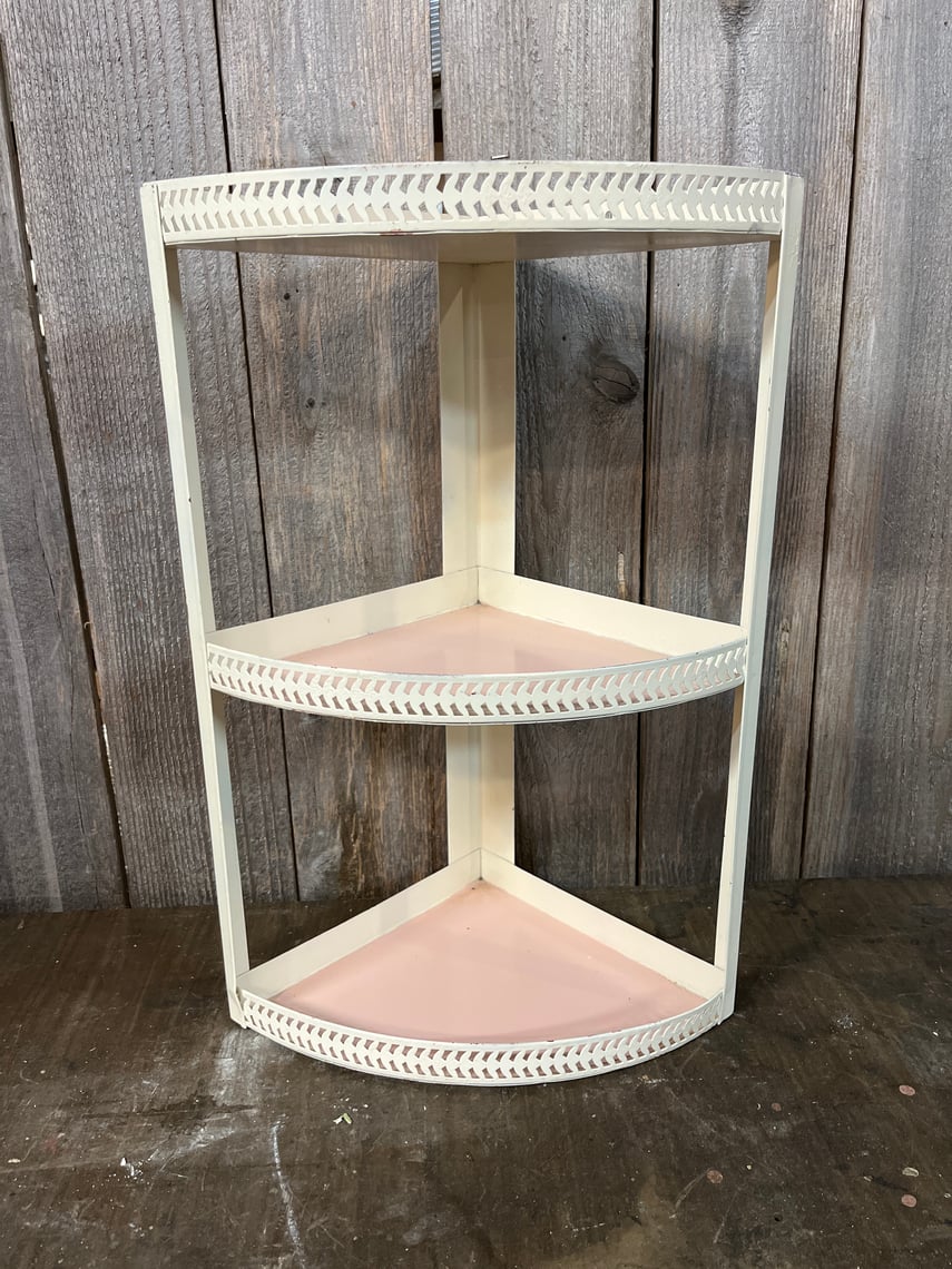 Cute Vintage 3 Tier Hanging Metal Corner Shelf 18” X 8.5” | Earthwise ...