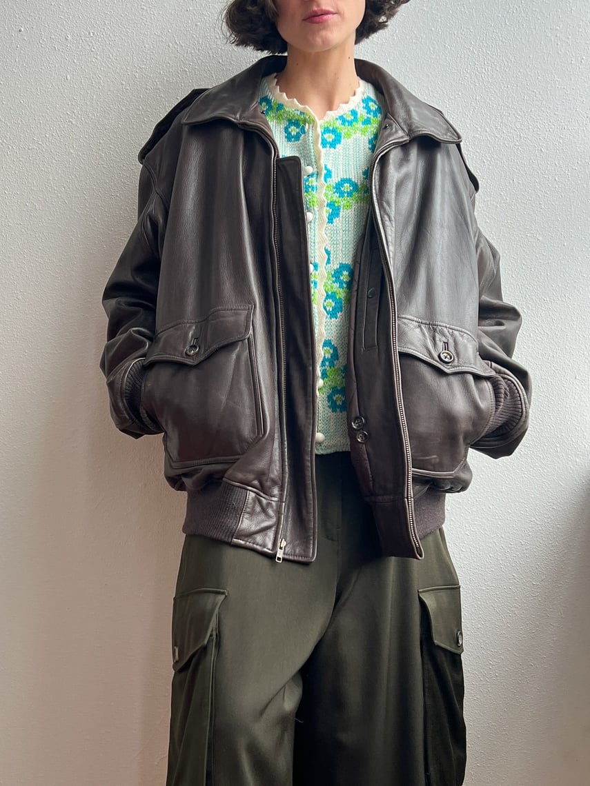 Classic Brown Leather Bomber (L) | Banshee | Portland, OR
