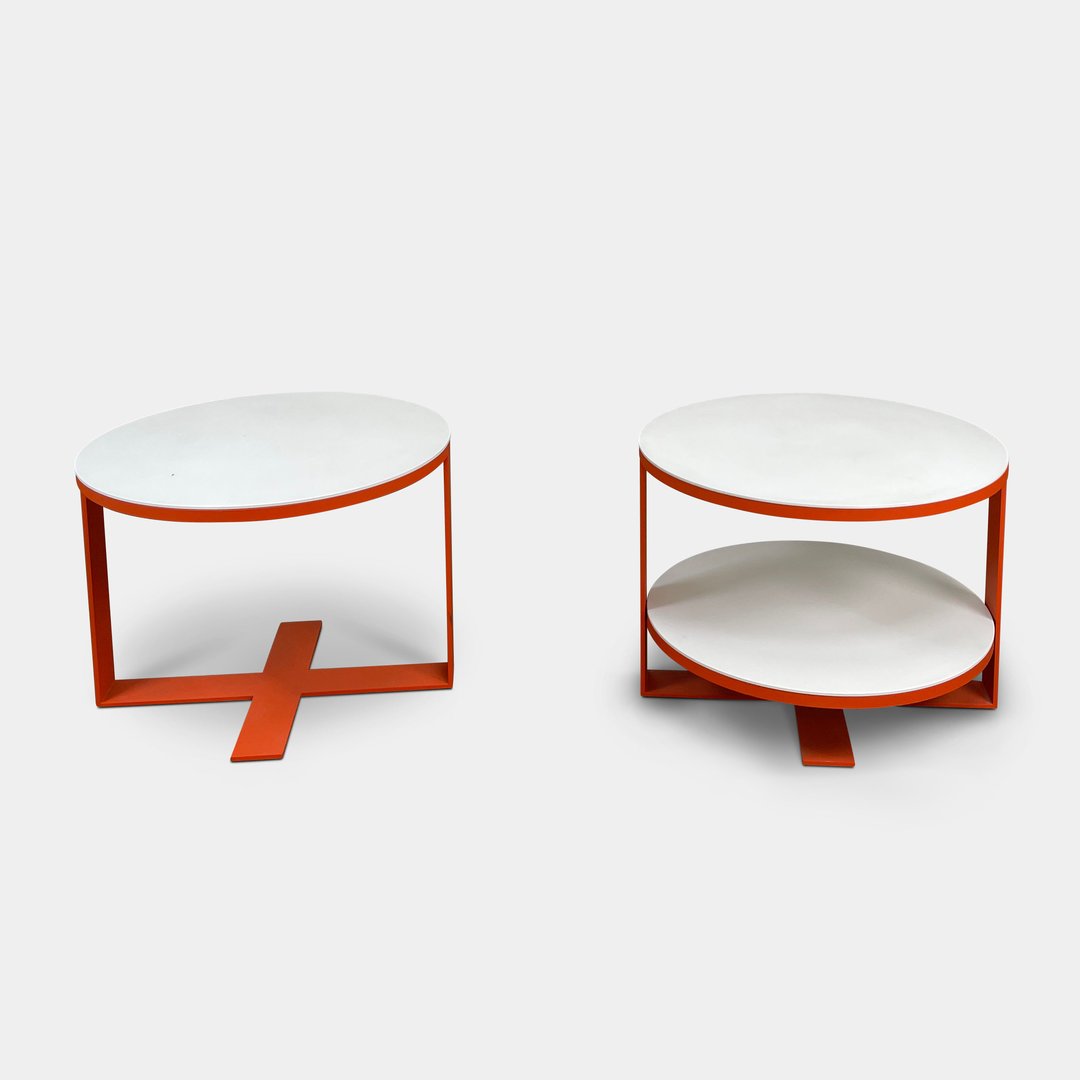B&B Italia Eileen Tables with Orange Profiles | Modern Resale | Los ...