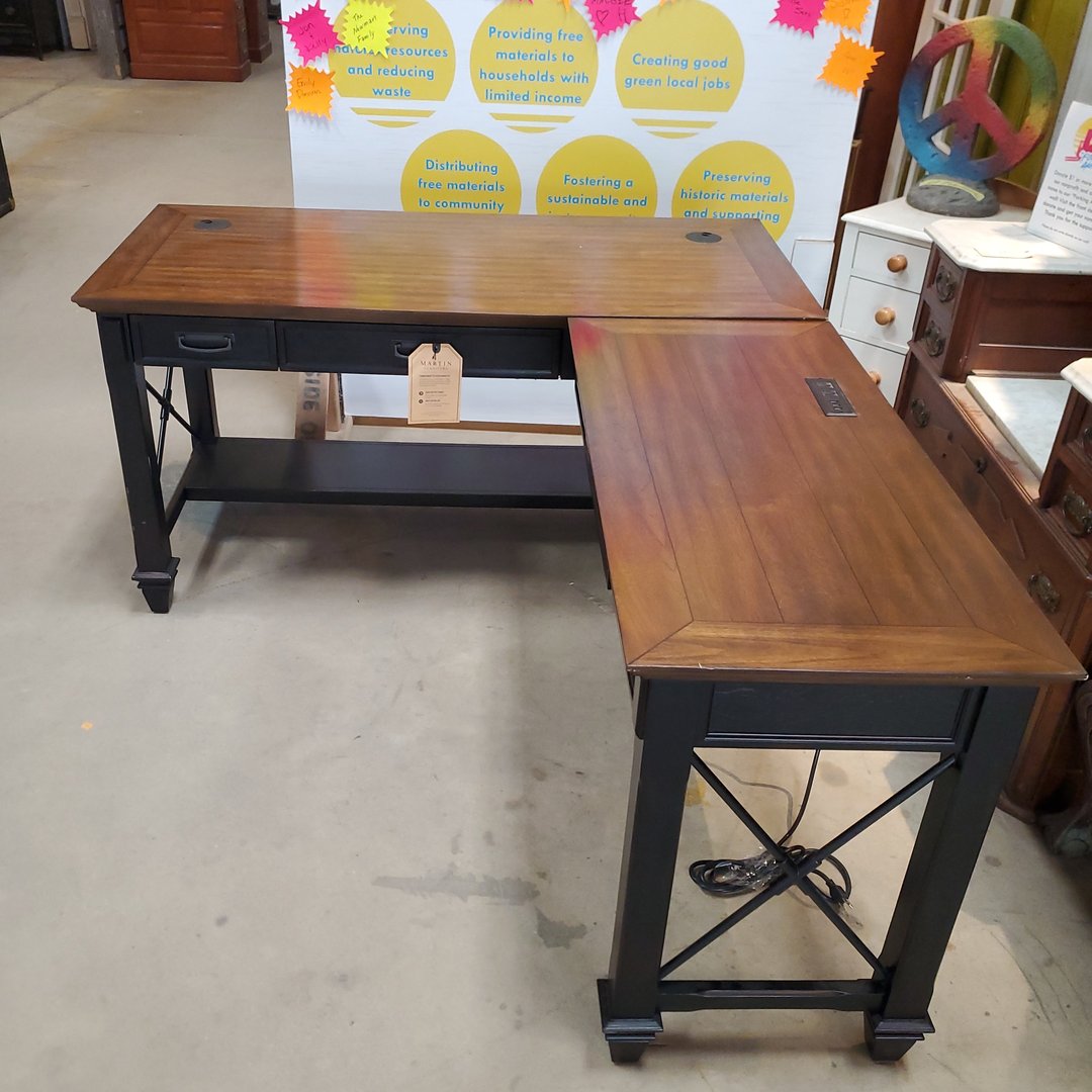 Martin Furniture Corner Desk with Outlets | Community Forklift ...