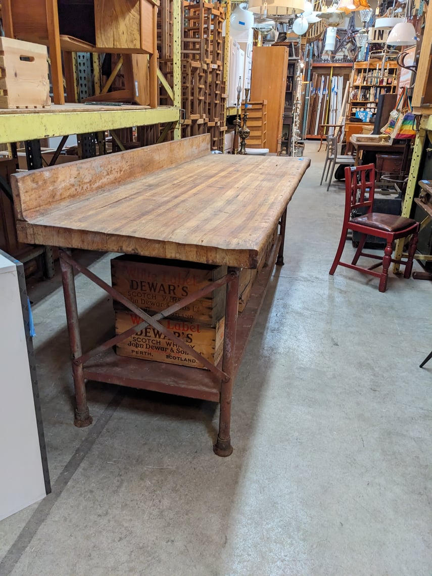Rustic butcher block table 96 x 34 x 33 | Earthwise Architectual ...