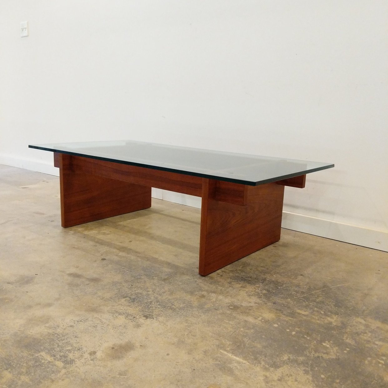 Vintage Danish Modern Glass and Teak Coffee Table | Far Out Finds ...