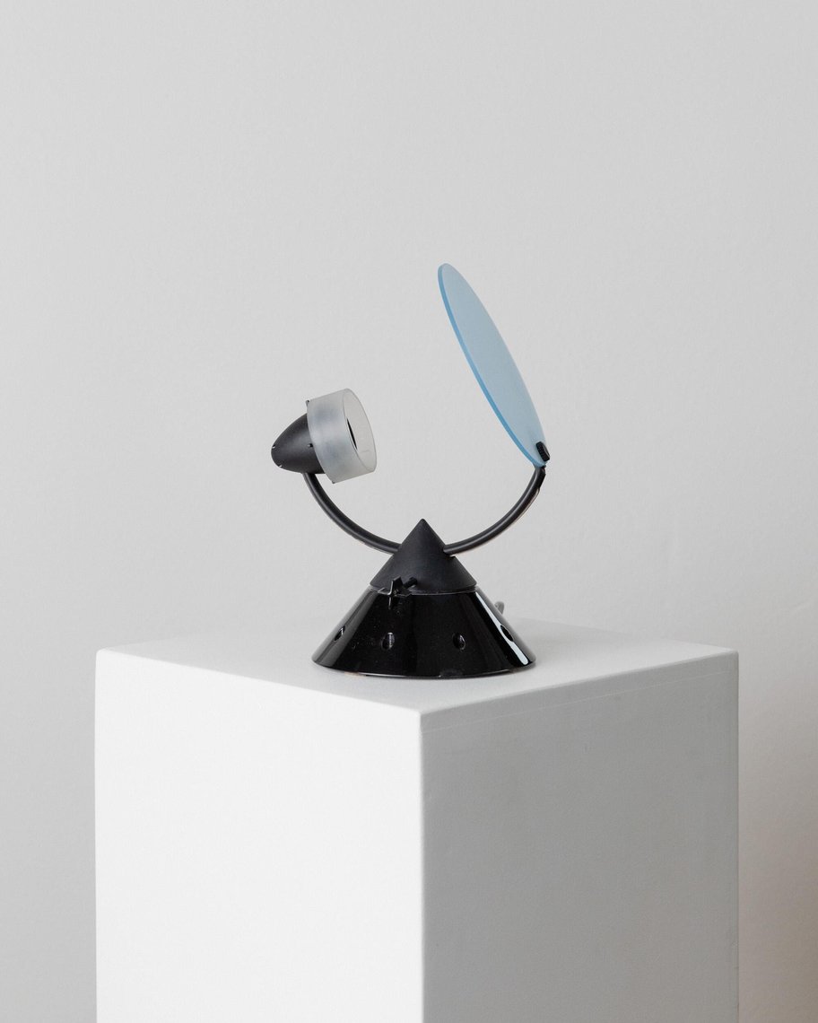 Vintage table lamp by Lamperti model Sestante - blue frosted | Buzzi ...