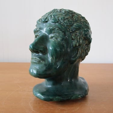 Original Vintage GREEK Greco Roman CLAY BUST Sculpture 7" | Refuge ...
