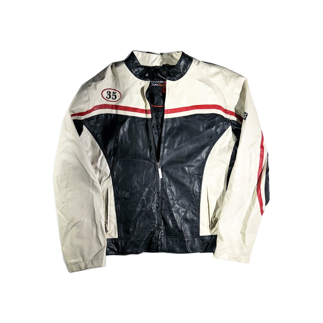 Vintage Leather Racing Jacket Y2K | Glorydays Fine Goods | Vancouver, BC