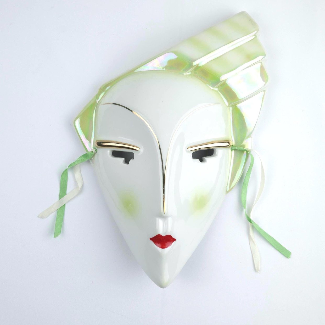 Art Deco Porcelain Wall Mask – Green Tones, Lindsey | Past Perfect ...