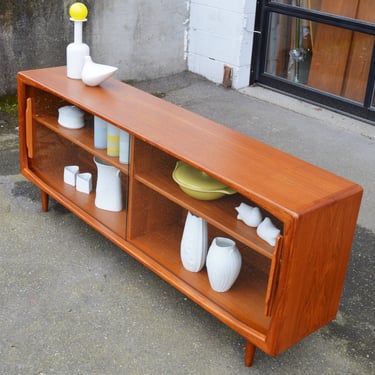 Teak Atomic Glass Cabinet/TV Stand w/ Conical | Mid-Century Modern Home ...