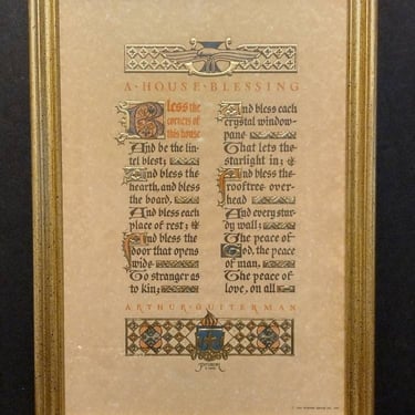 Vintage Arthur Guiterman "A House Blessing" Embossed Print | Talon ...