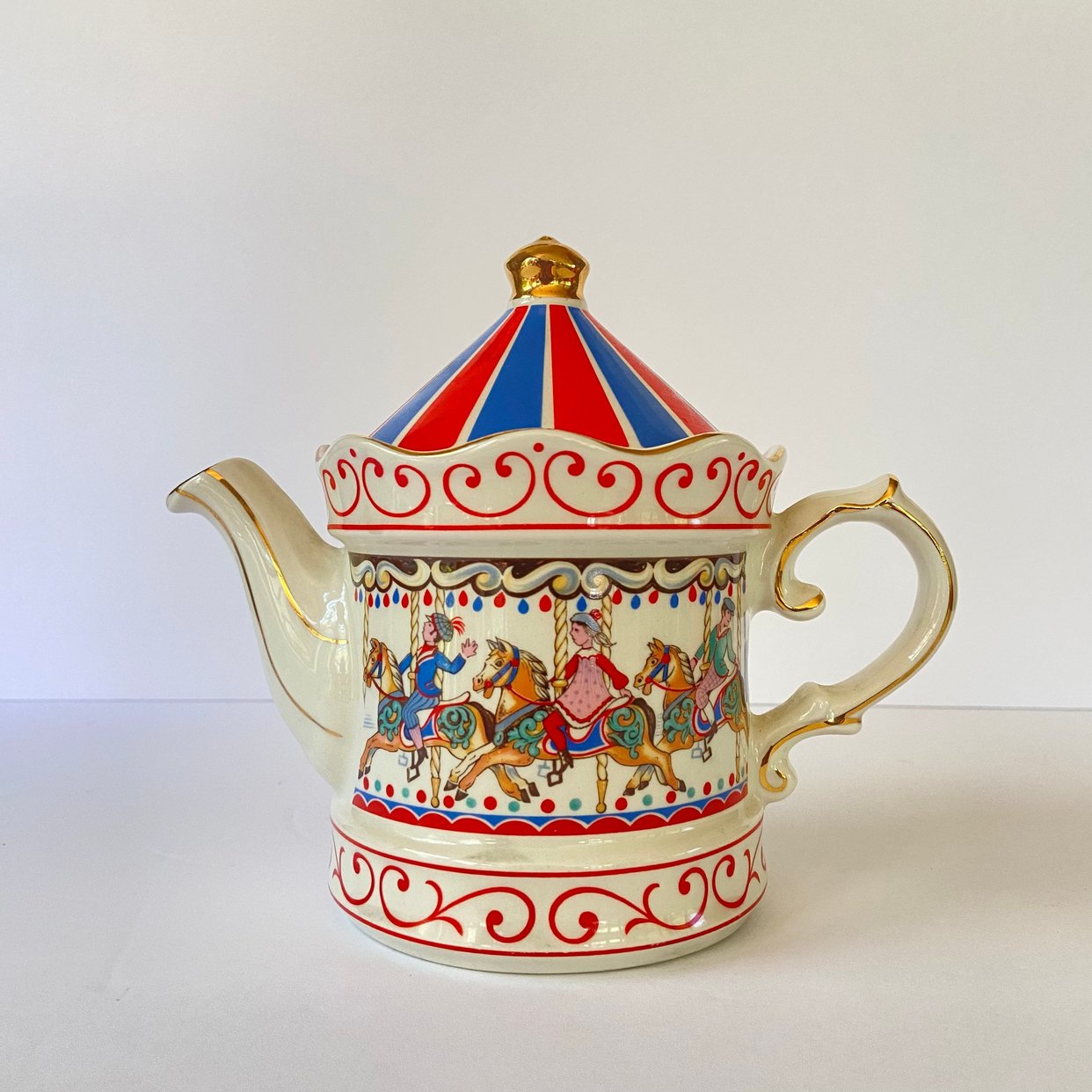 Vintage Sadler Edwardian Entertainments Carousel Teapot / "The Carousel ...