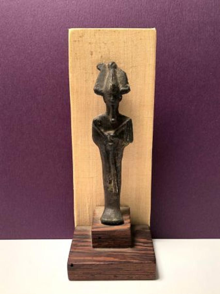 Old Museum Display Egyptian Bronze Osiris Statue 600 BC Tomb Statue ...