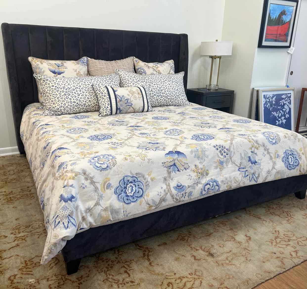 Charcoal Channel-Tufted King Bed | Furniture Consignment Gallery ...