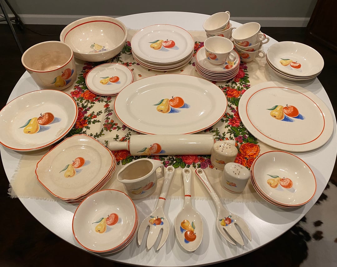 Large Set of Vintage 1930s/40s Harker Pottery Bake Rite | Desert Cactus ...
