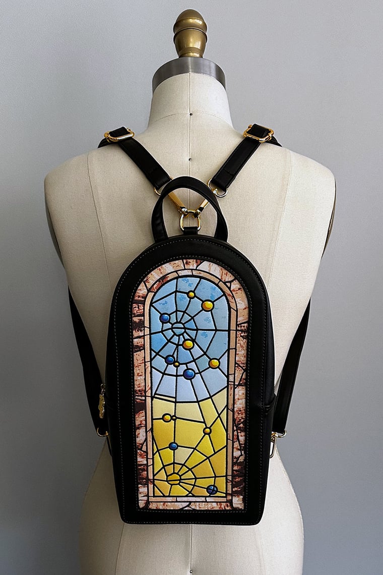 The Oblong Box Shop Spiderweb Stained Glass Window Backpack | Wax ...